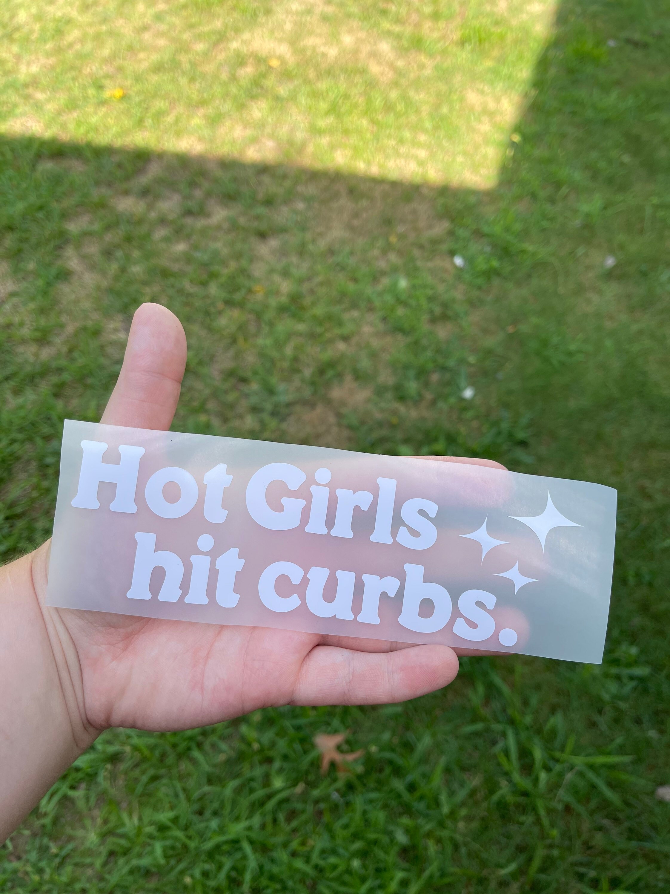 Hot Girls Hit Curbs Bumper Sticker | Hot Girl Bumper Sticker | Funny ...