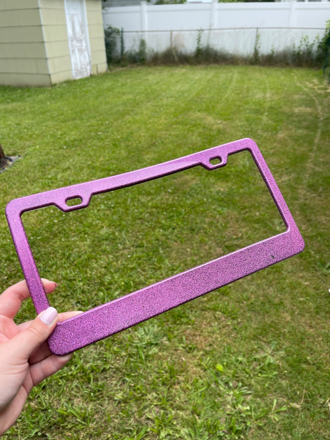 Purple Holographic License Plate Frame | Purple Glitter License Plate ...