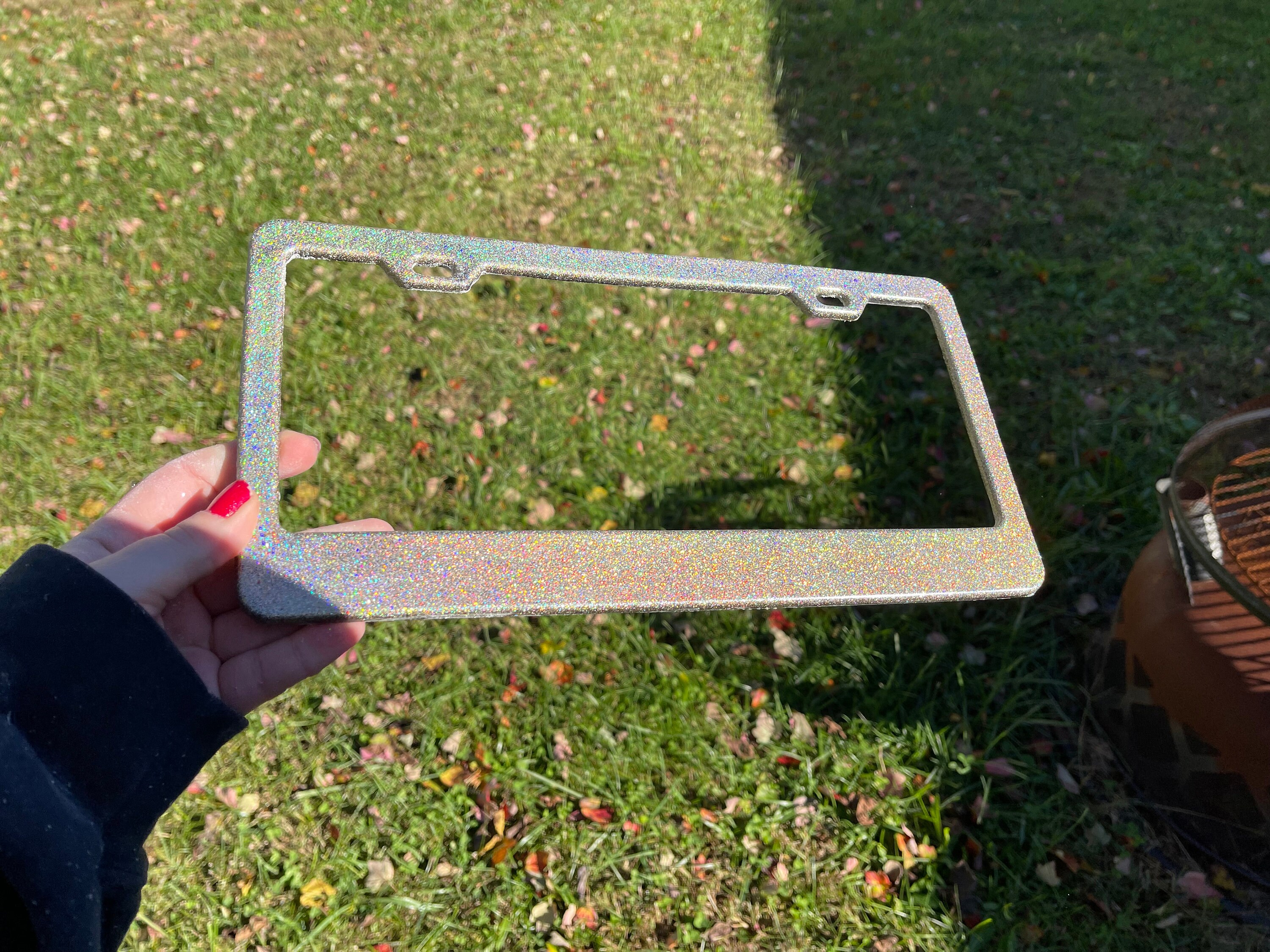 Gold Holographic License Plate Frame | Gold License Plate Frame | Color ...