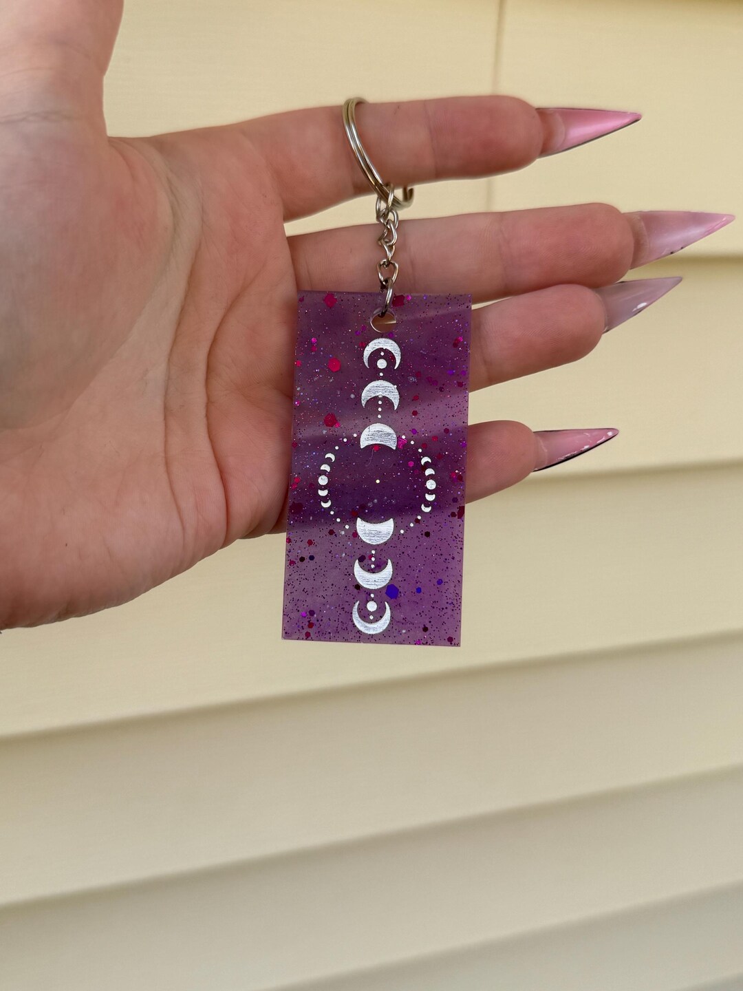 Moon Phase Keychain | Moon Keychain | Moon Phase | Hippie Keychain ...