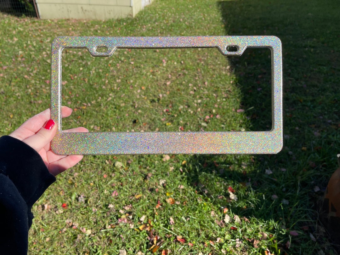 Gold Holographic License Plate Frame | Gold License Plate Frame | Color ...