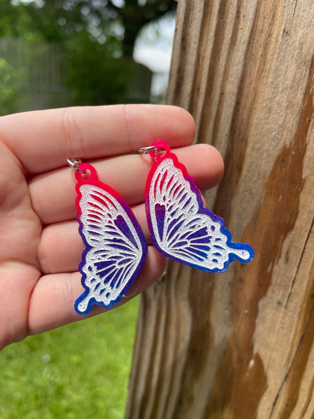 Bisexual Pride Butterfly Wing Earrings | Bi Pride Earrings | Butterfly ...