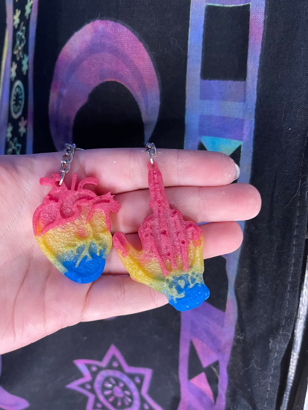 Pansexual Pride Keychains | Middle Finger Skeleton Keychain | Pansexual ...