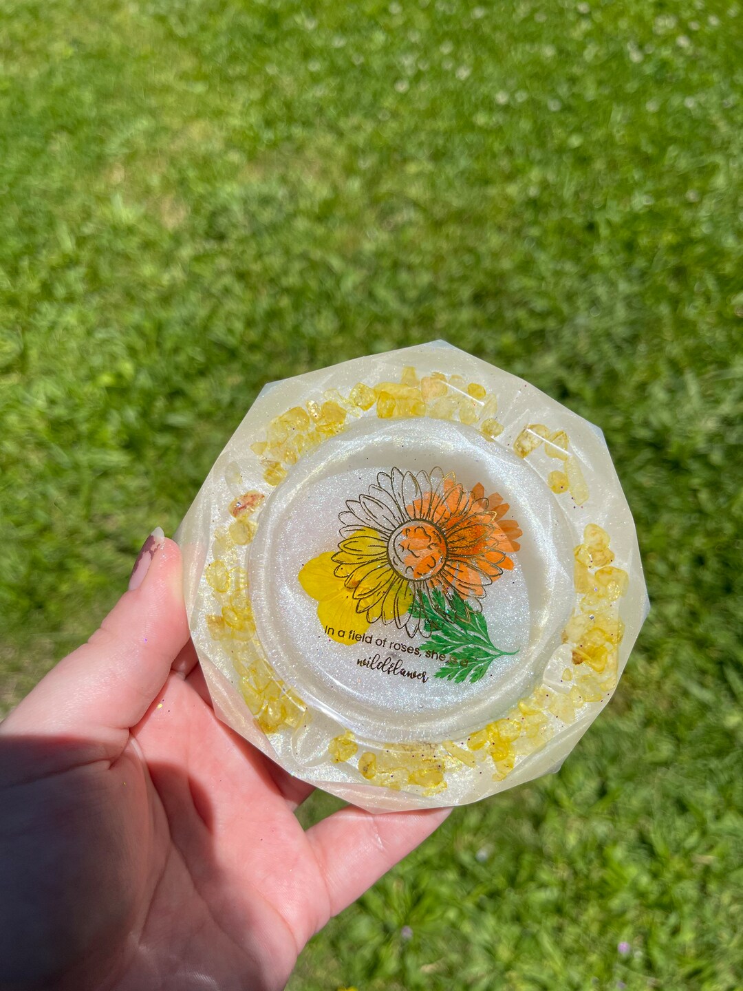 Wildflower Ashtray | Floral Ashtray | Citrine Ashtray | Real Crystal ...