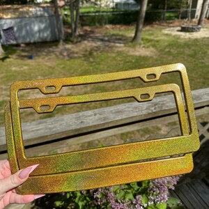 Gold Holographic License Plate Frame | Holographic License Plate Cover ...
