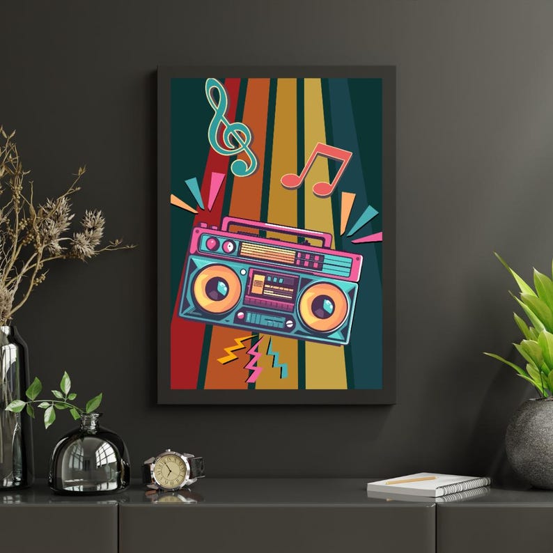 Retro Radio Digital Download Downloadable Prints Design Printable Wall ...