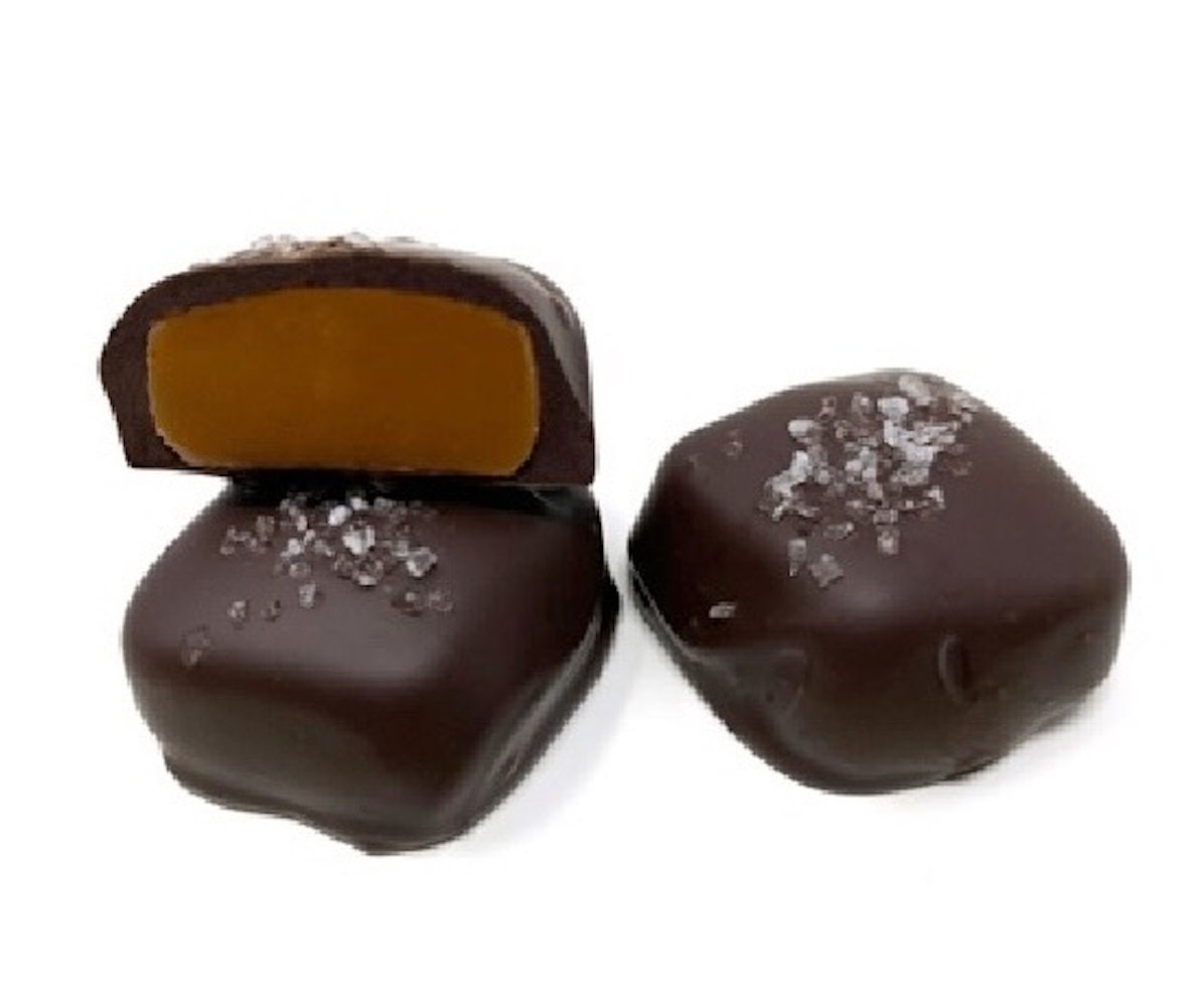 Gourmet Dark Chocolate Salted Caramel Candies - 1 Lb Gift Box - Etsy