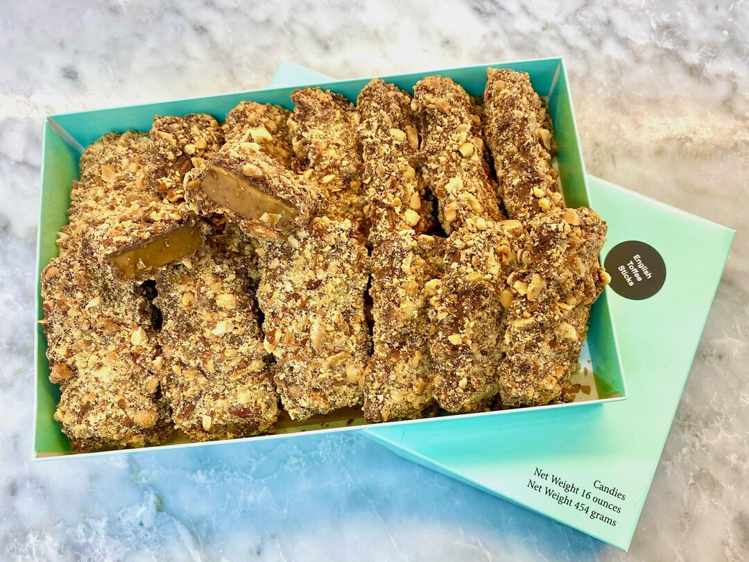 1 Lb+ of Gourmet English Toffee Sticks. Crunchy English Toffee Doused ...