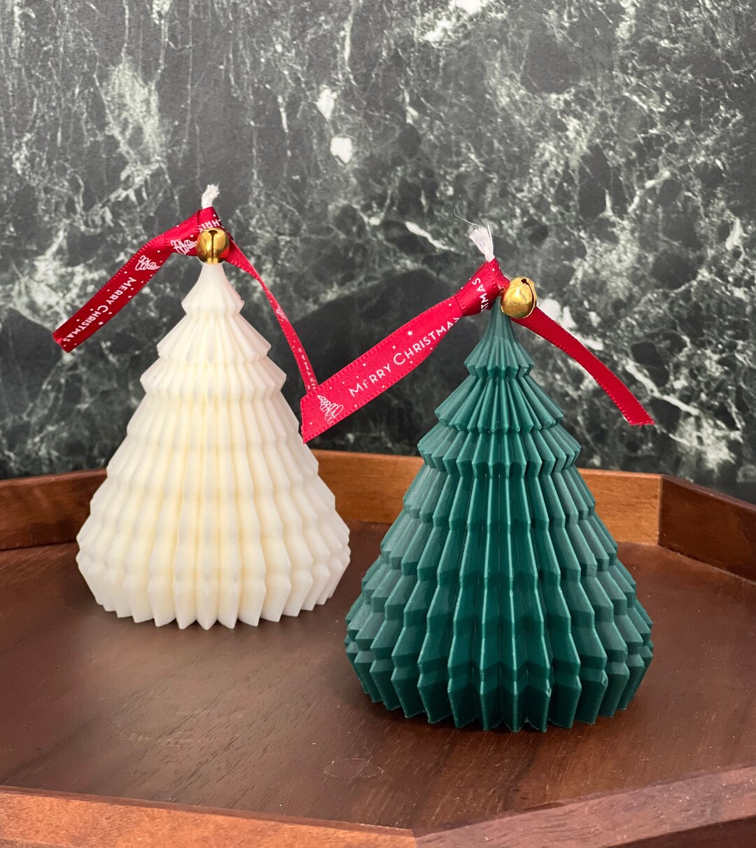 Christmas Tree Shape Handmade Candle, Jagged Taper Candle, Christmas ...