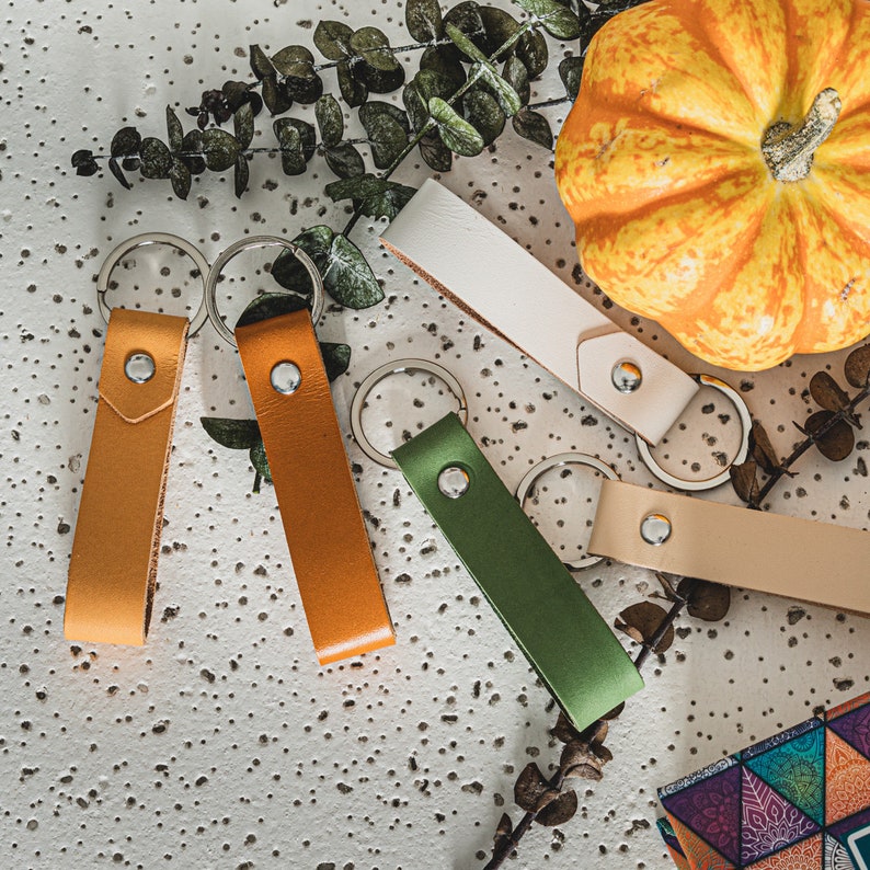 Personalized Leather Keychain Custom Monogrammed Leather - Etsy