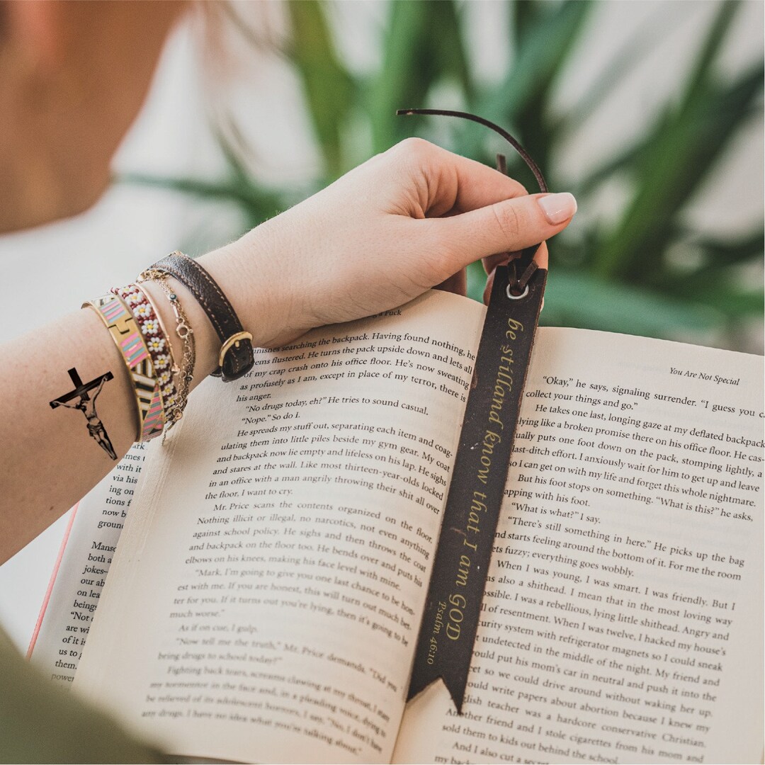 Personalized Custom Leather Bookmark, Religious Bookmarks,verses ...