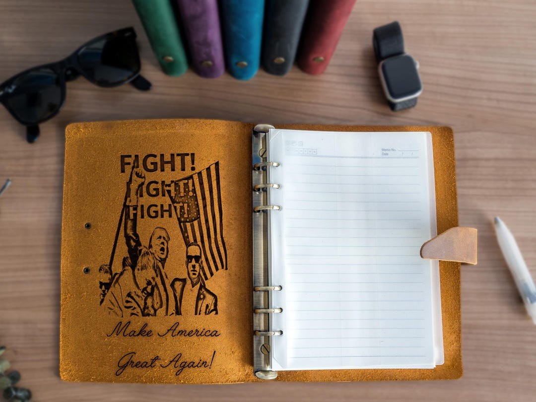 Leather Trump Won Christmas Gift Journal, REFILLABLE Personalized ...