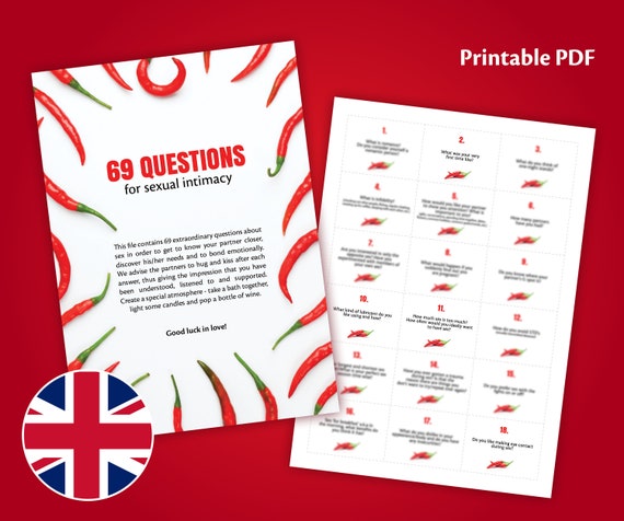 Printable Sex Board Game For Couples 69 Questions Etsy
