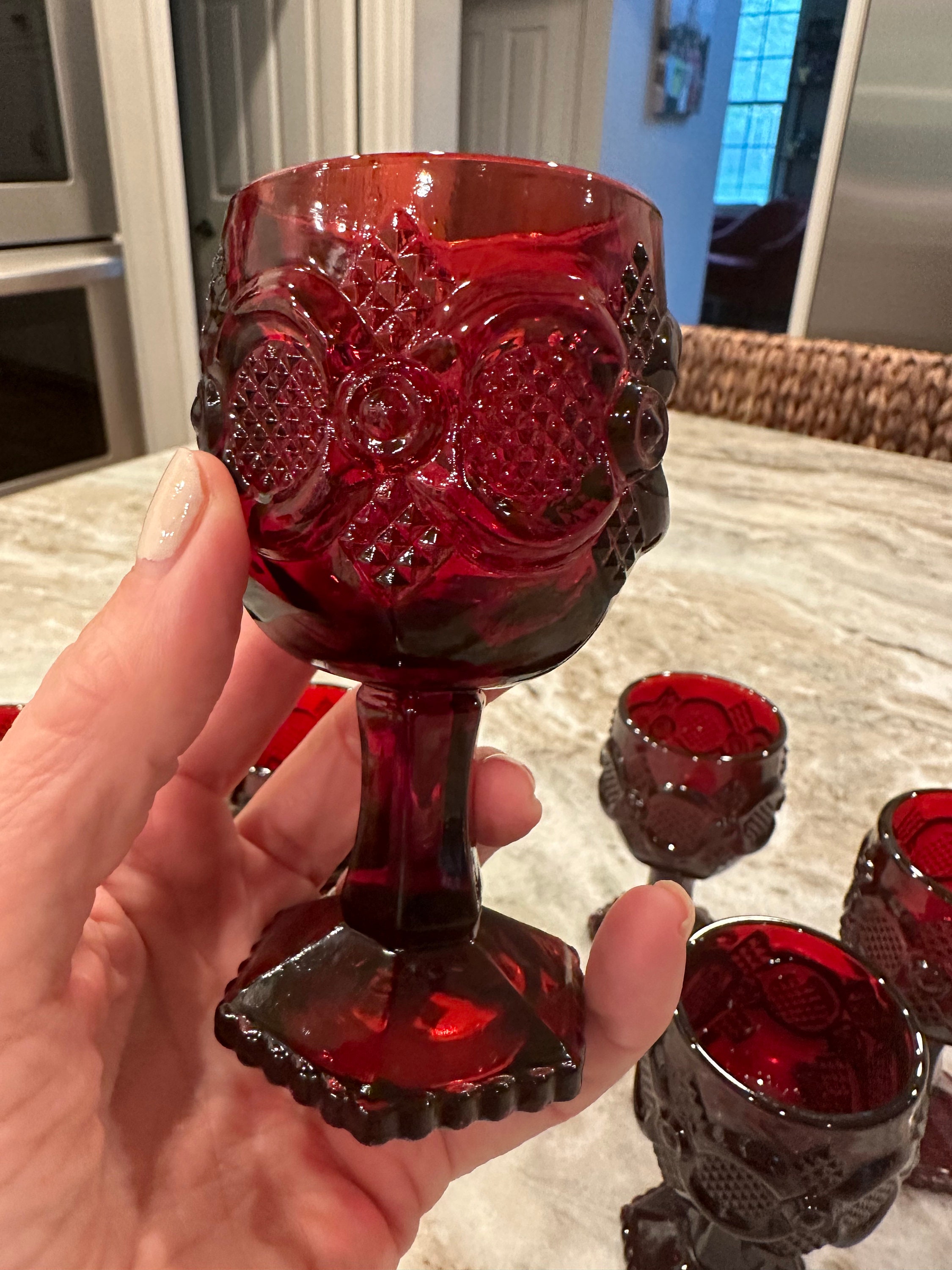 Set of 6 Vintage Ruby Red Avon Limoncello Glasses - Etsy