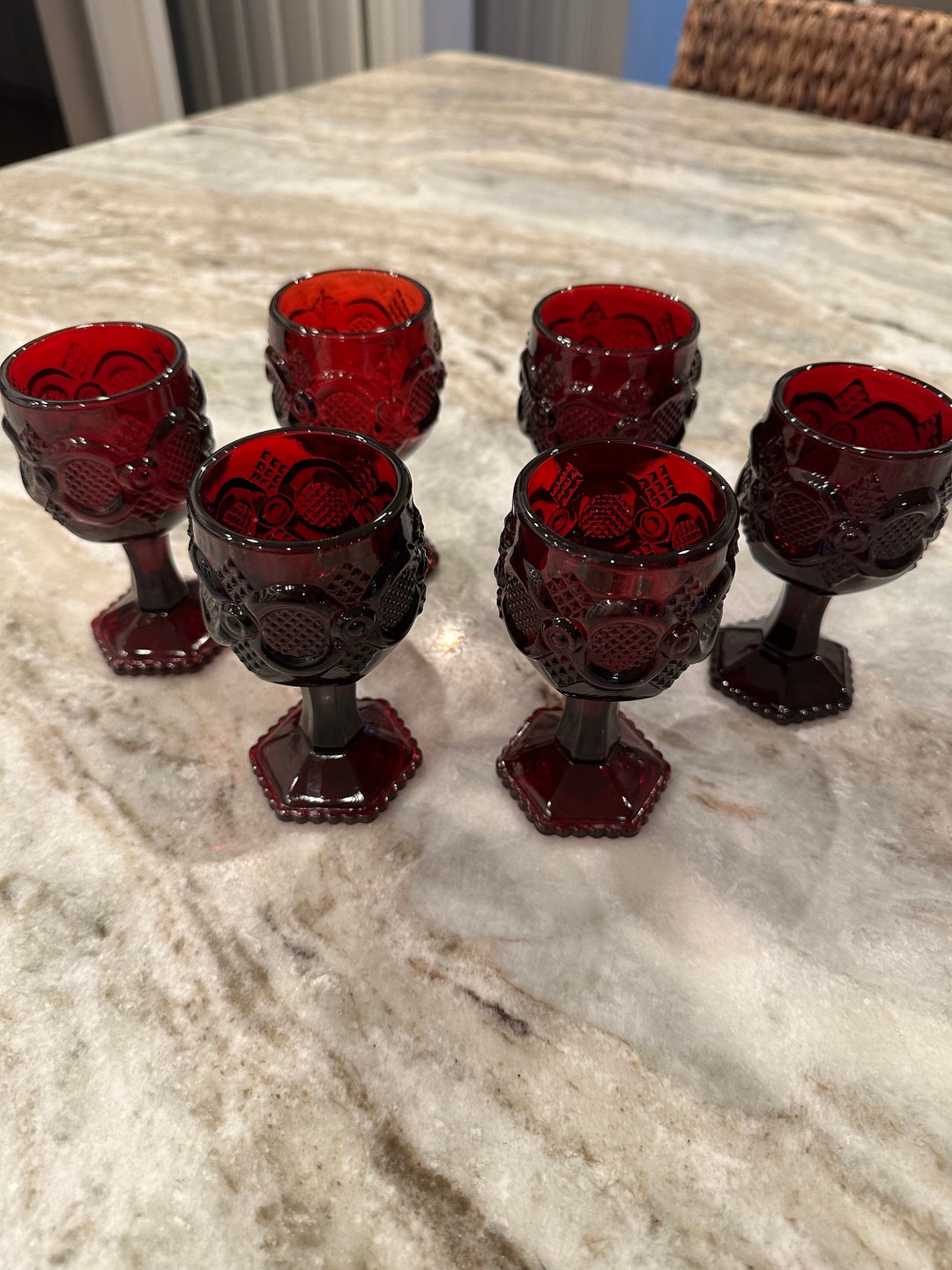 Set of 6 Vintage Ruby Red Avon Limoncello Glasses - Etsy