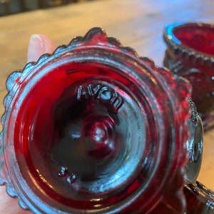Avon Ruby Red Creamer and Sugar - Etsy