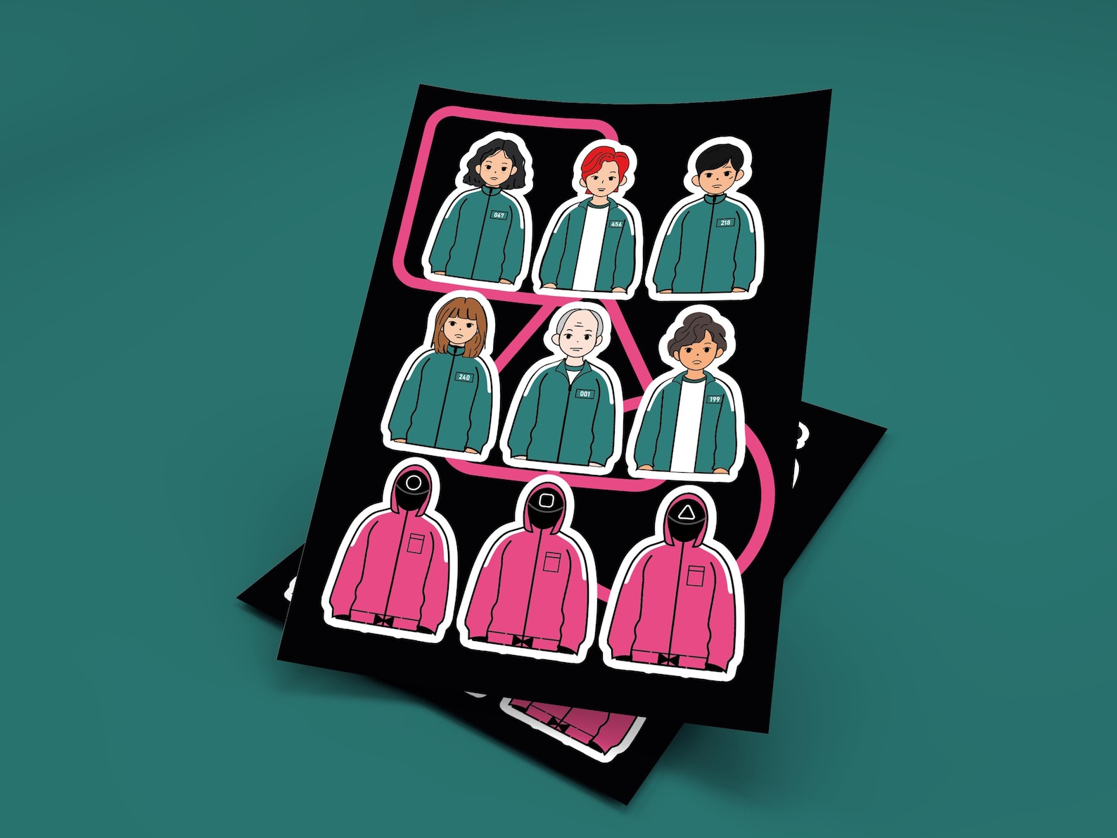 Squid Game SVG Pack, Season 1 Chibi Characters, Printable Stickers for ...