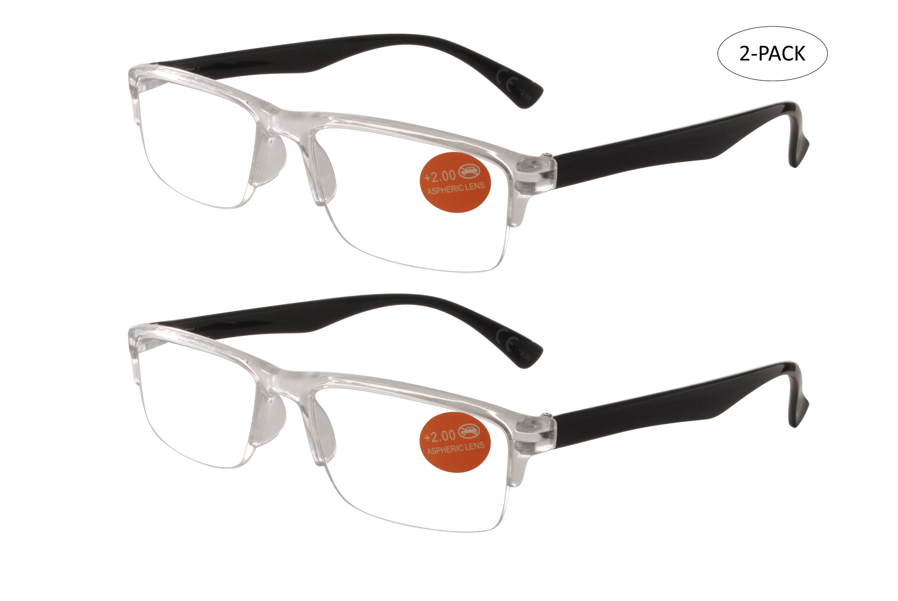 Crystal Transparent Semi Rimless Reading Glasses - Etsy