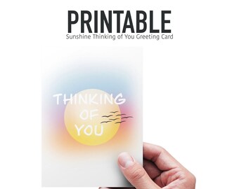 Thinking of You Printable Greeting Card Instant Download PDF - Etsy