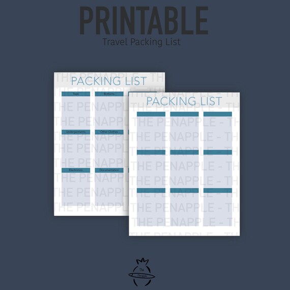 Packing Travel Vacation Printable Template Digital | Etsy