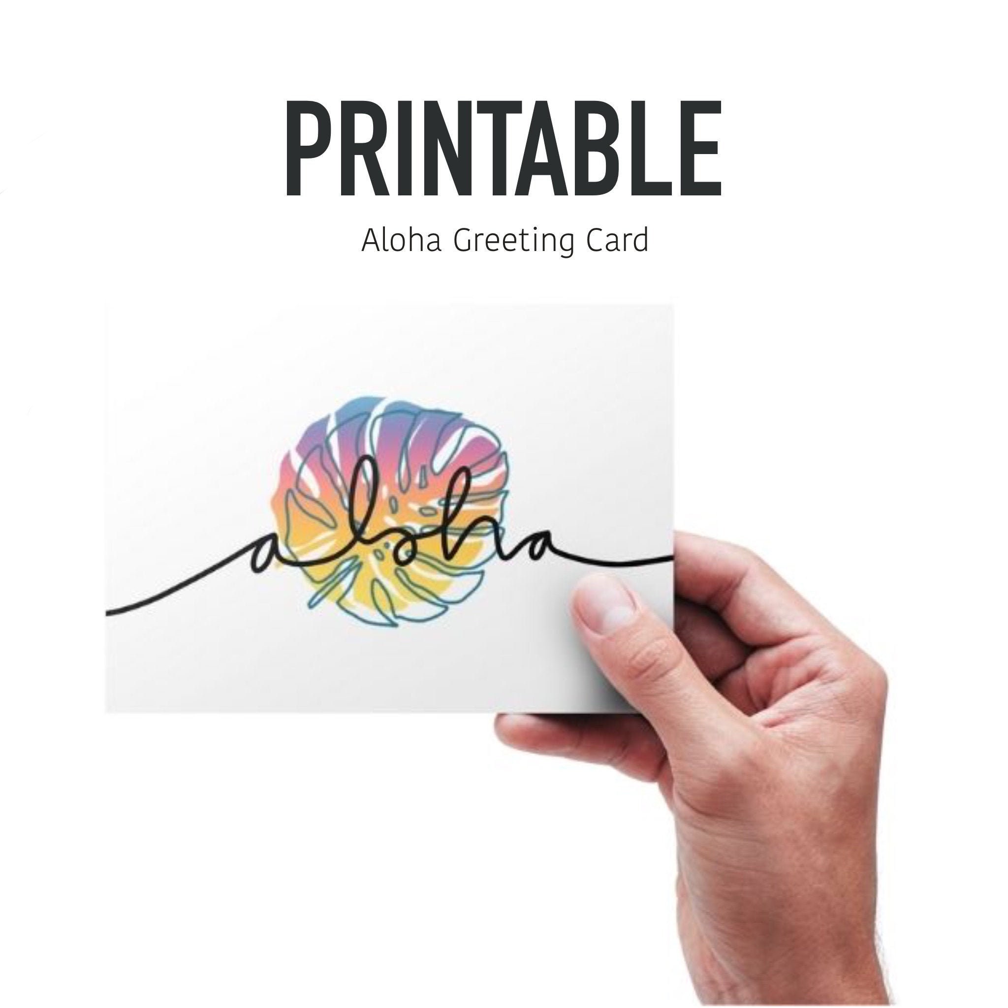 Printable Card, Greeting Card, Mail, Hawaii, Tropical, Sunset, Aloha ...