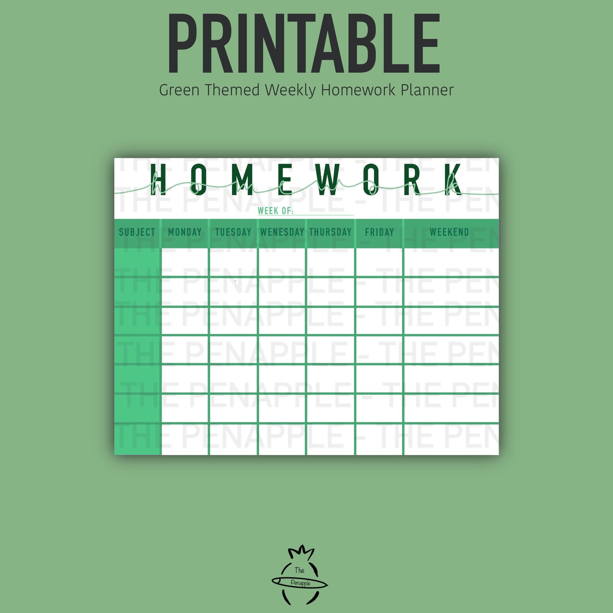 Printable Homework Planner, School, Students, Homework, Assignments ...