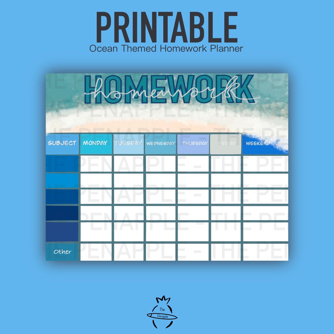 Printable Homework Planner, School, Students, Homework, Assignments ...