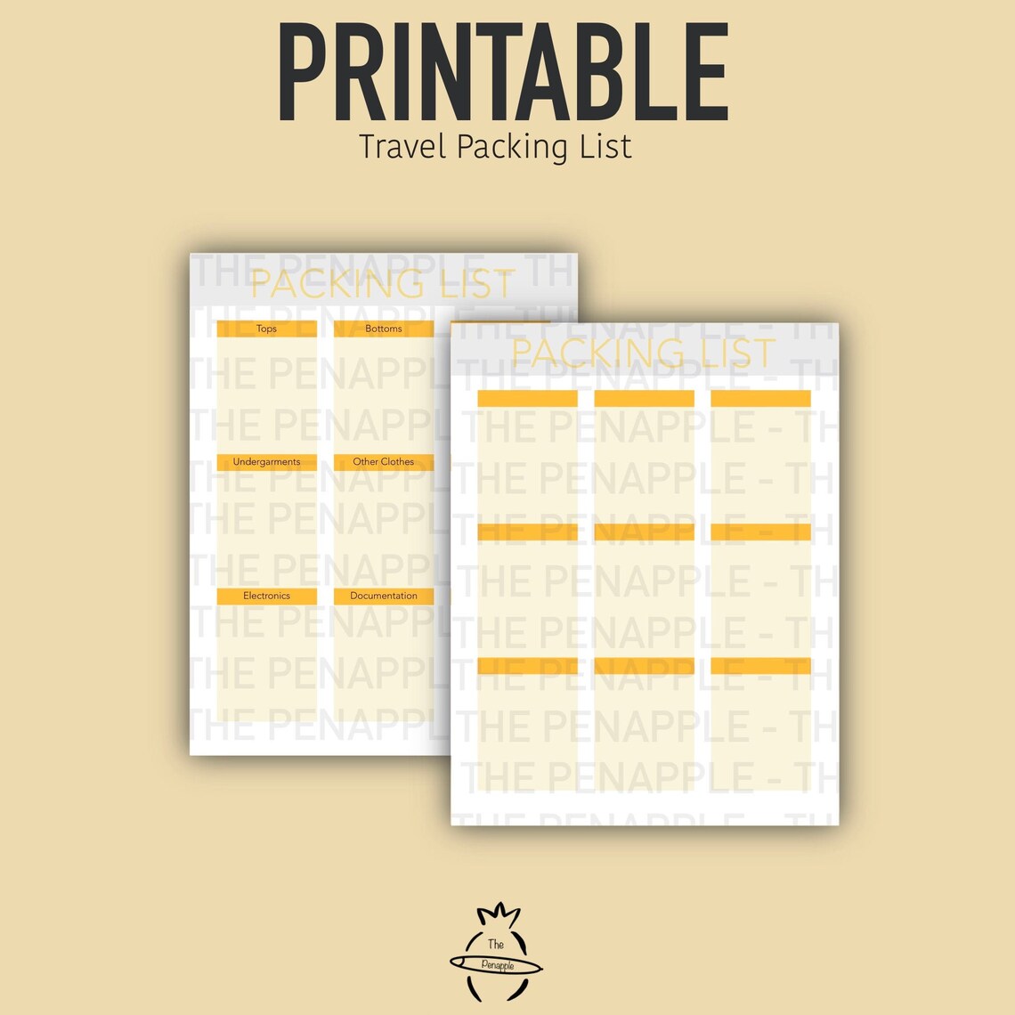 Packing, Travel, Vacation, Printable Template, Digital Download ...