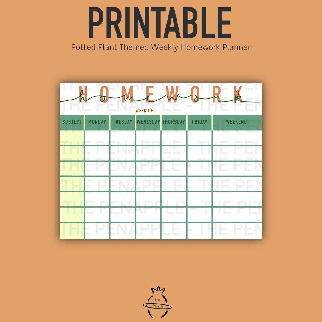 Printable Homework Planner, School, Students, Homework, Assignments ...