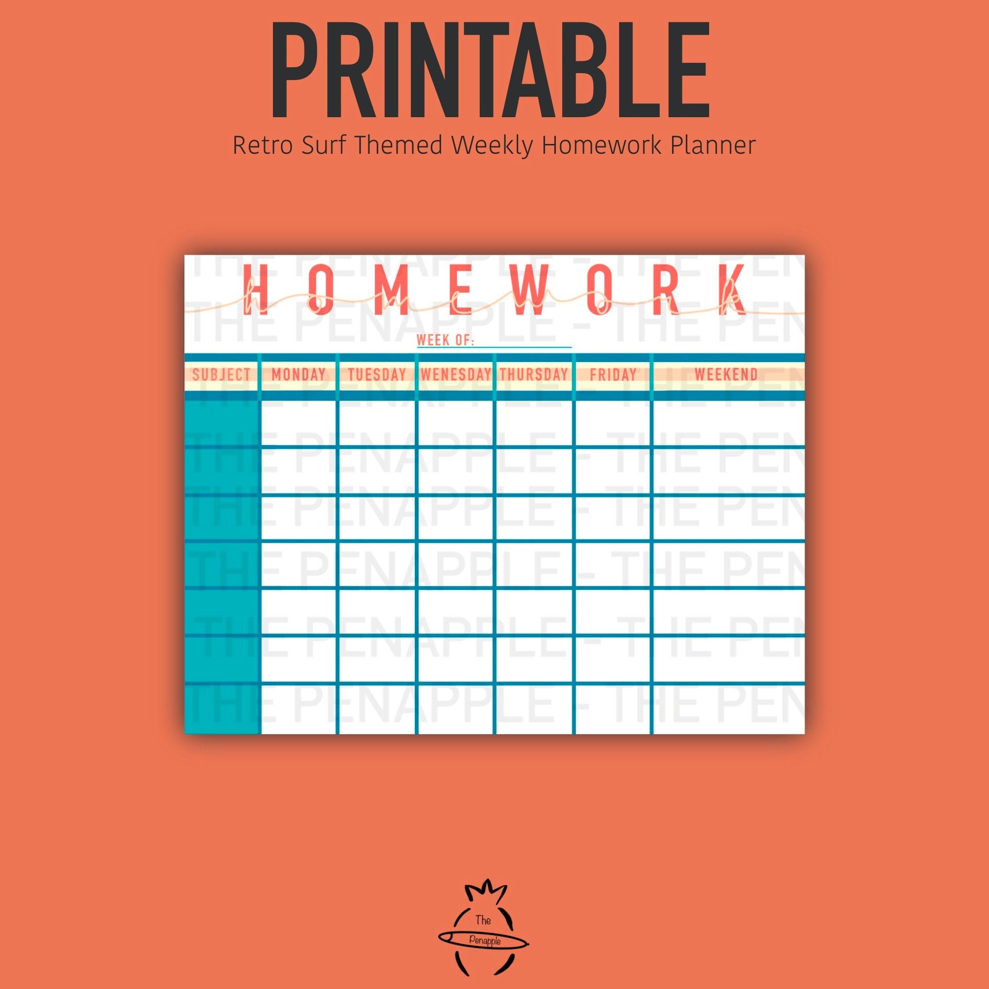 Printable Homework Planner, School, Students, Homework, Assignments ...