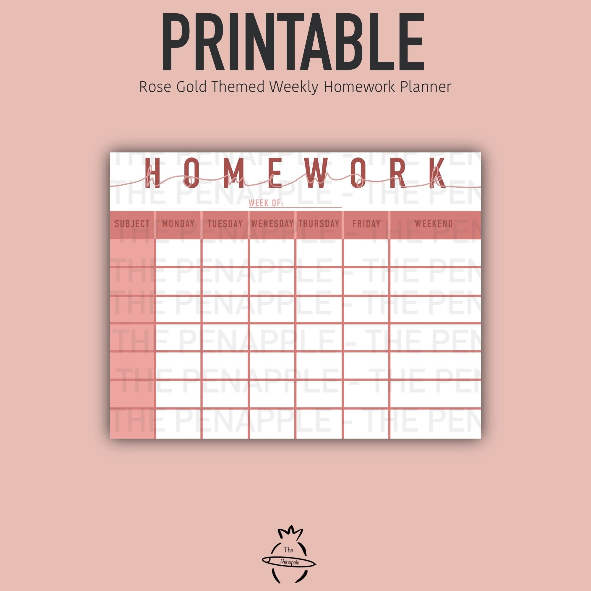 Printable Homework Planner, School, Students, Homework, Assignments ...