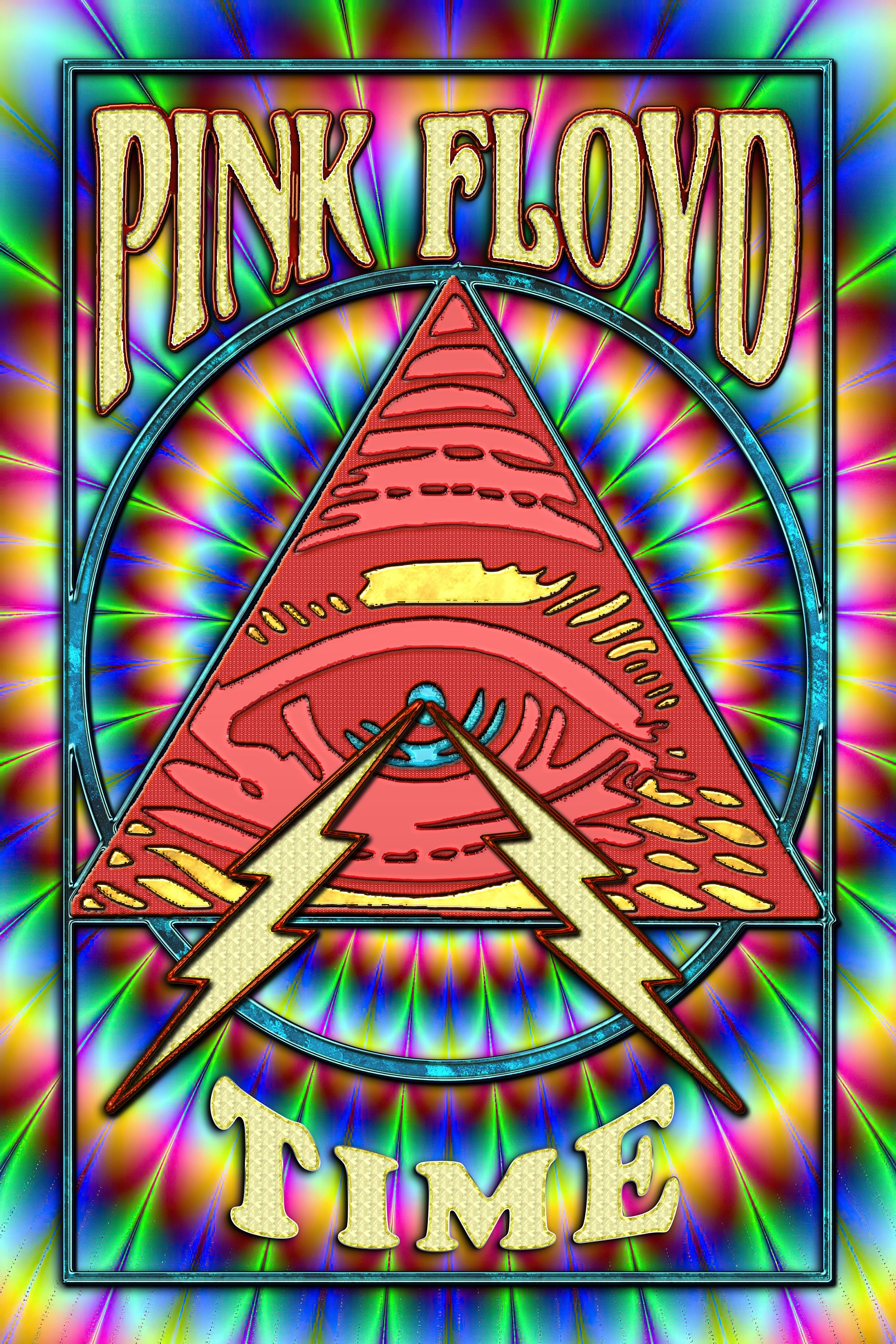 Pink Floyd Time Reimagined Art Free Us Shipping Etsy