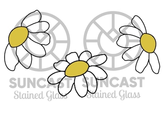 Daisy Stained Glass Pattern Intermedium. Digital PDF File for Instant ...