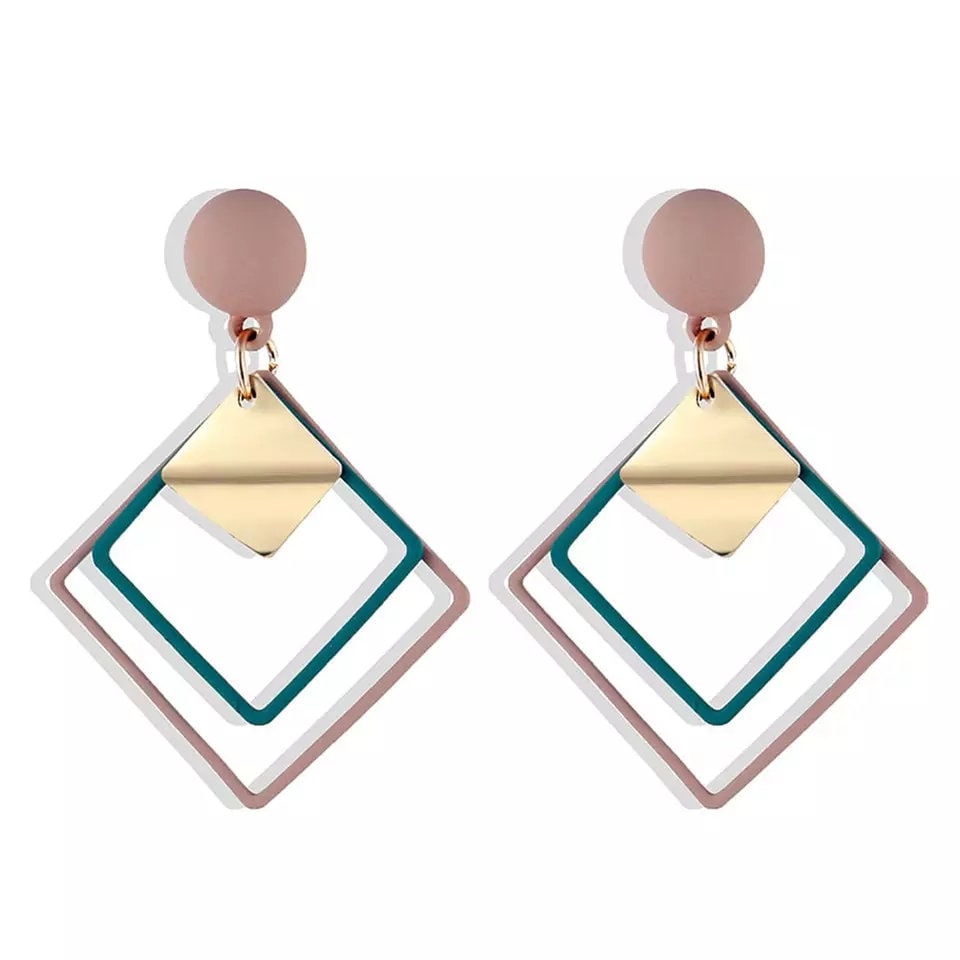 Bold Statement Earrings Geometric Earrings Large Asymmetry | Etsy