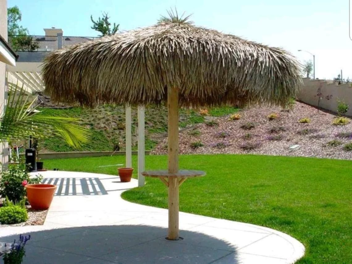 12ft Mexican Palm Grass Thatch, Palapa Umbrella Top Cover, Handmade ...