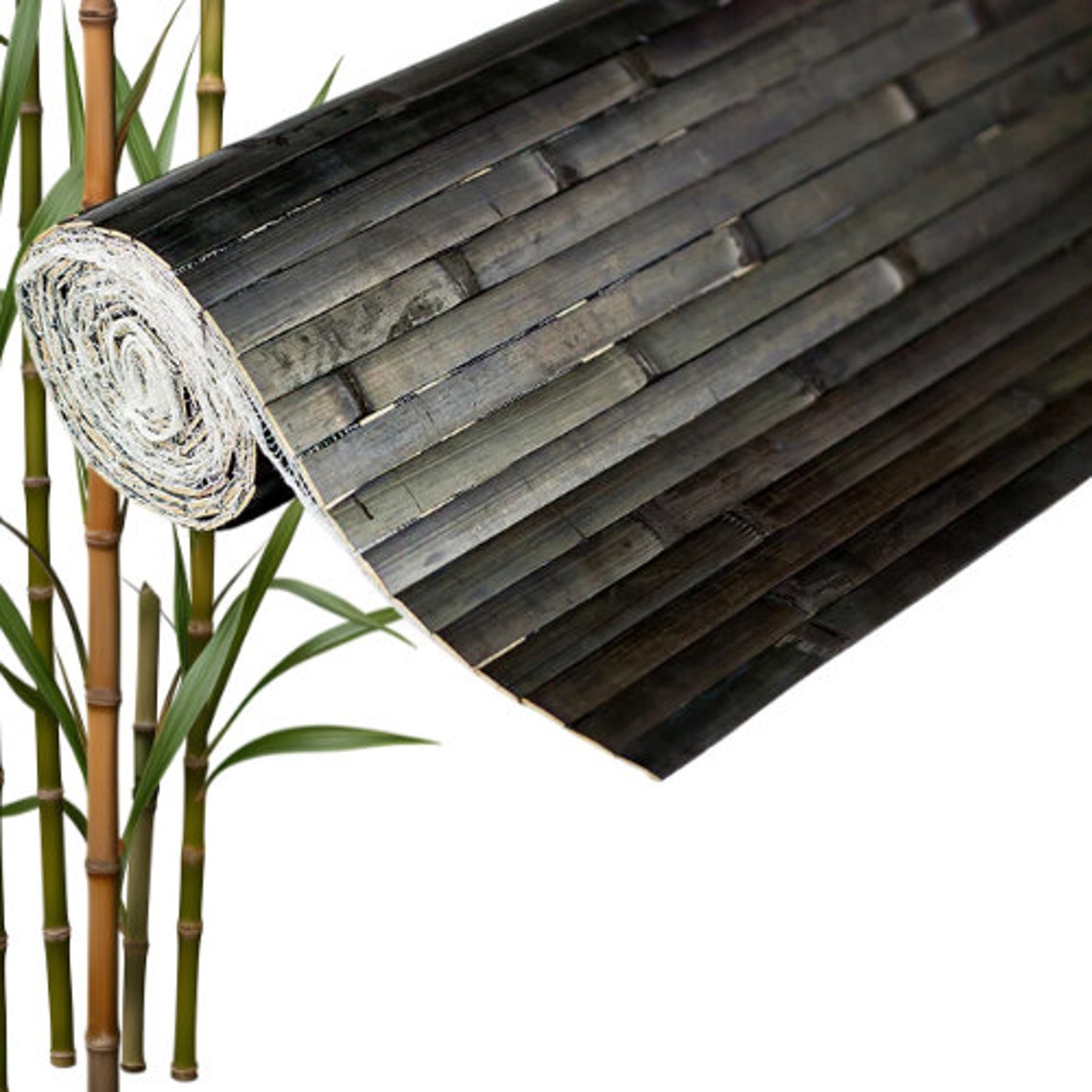 One- 4' X 8' Bamboo Wall Paneling Black Color Wainscoting Wainscot ...