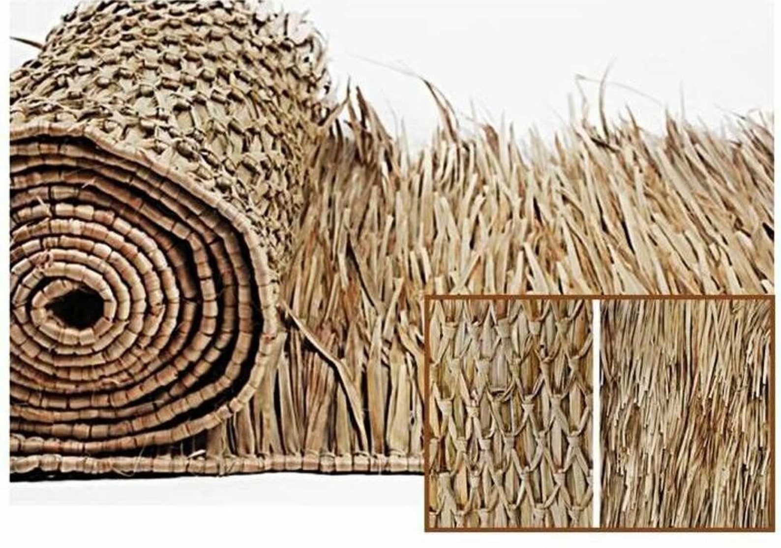 30" X 8 FT Mexican Thatch Tiki Palm Grass Mat Thatch Roll Best on the ...
