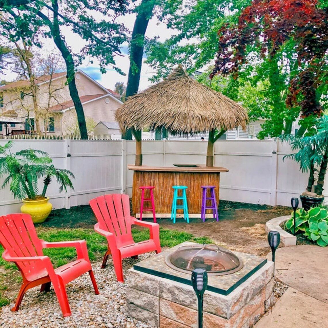 30" X 8 FT Mexican Thatch Tiki Palm Grass Mat Thatch Roll Best on the ...