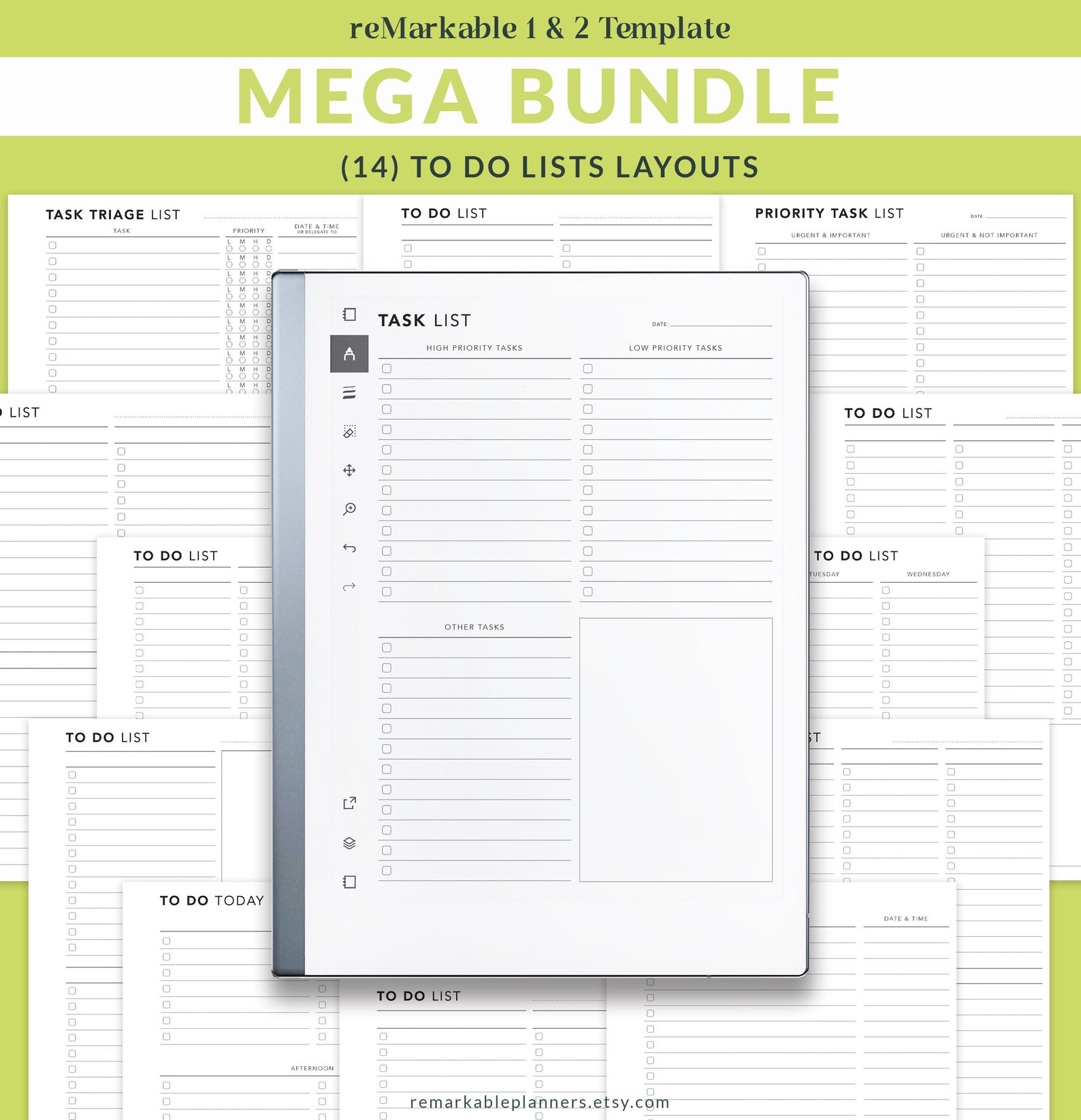 Remarkable 2 To Do List Task List Digital Planner Task Etsy UK