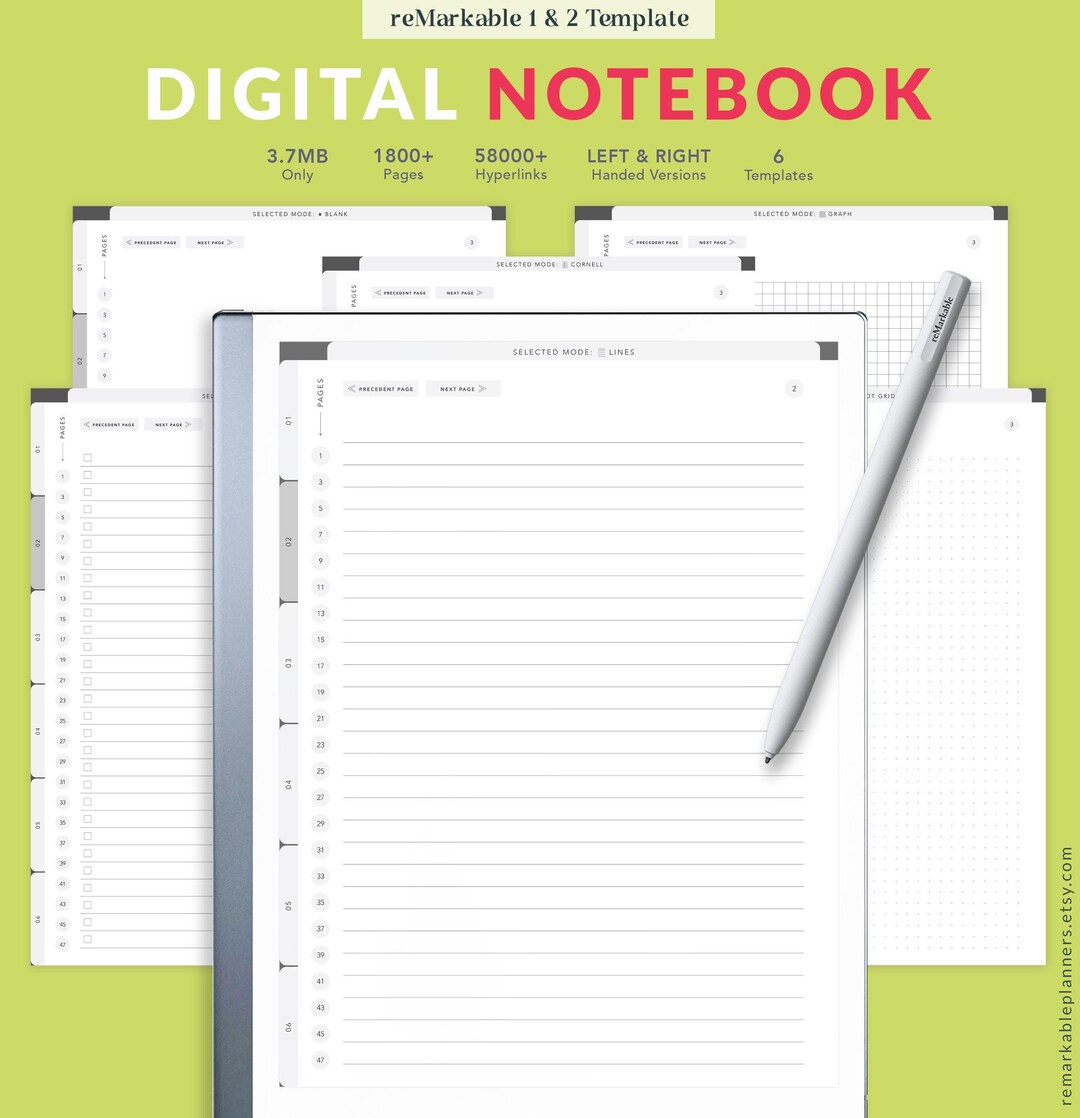Remarkable Notebook, Hyperlinked, Student Notebook, Lined, Dot Grid ...