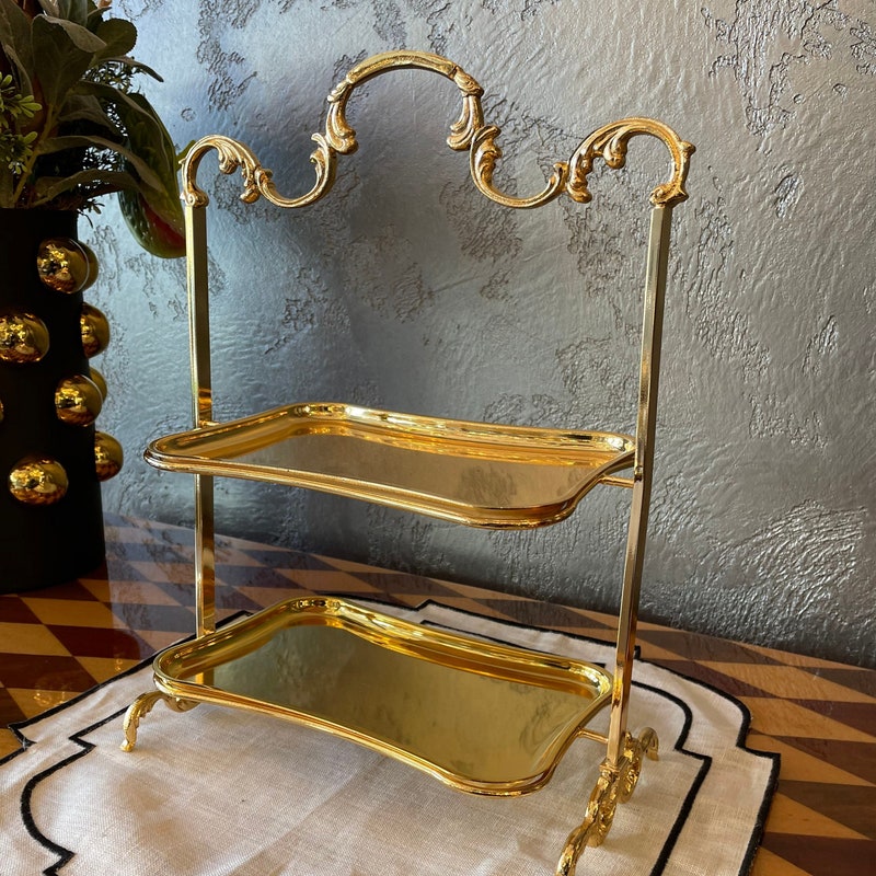 Silver Two Tier Cake Stand - Etsy