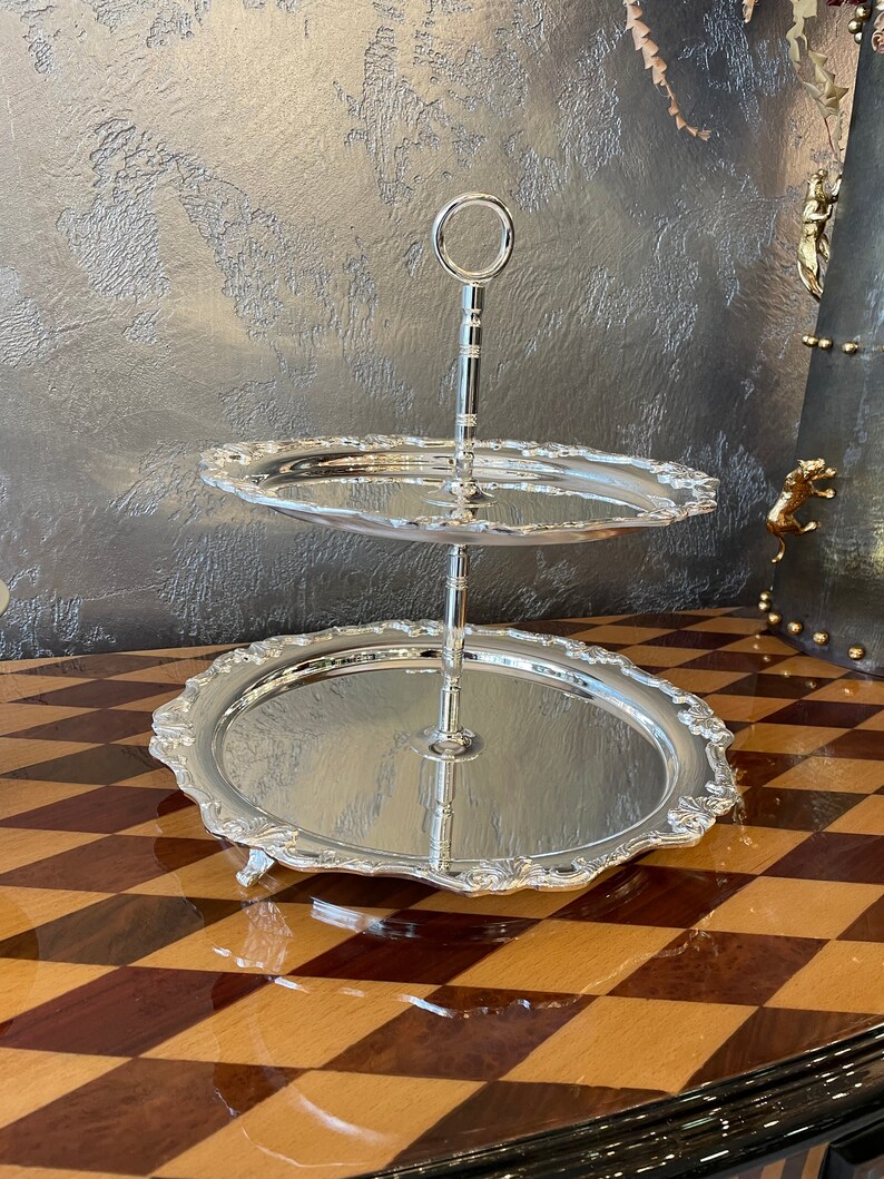 2 Tier Tray Stand Cake Stand 2 Tier Serving Tray Tier - Etsy
