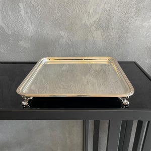 Square Tea Serving Tray With Silver Plated Legs | Modern Home Decor ...