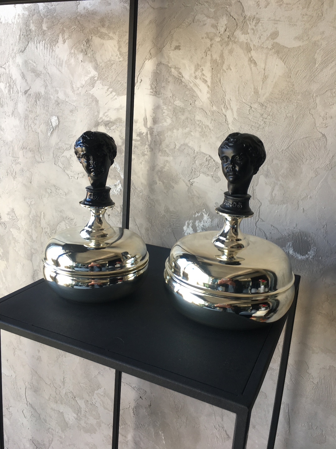 Silver Storage Box With Black Sculpture, This Box is Made Entirely of ...