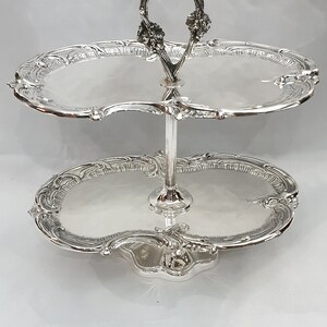 2-tier Cookie Stand, Cake Stand, Silver Plated Treats. Made With High ...