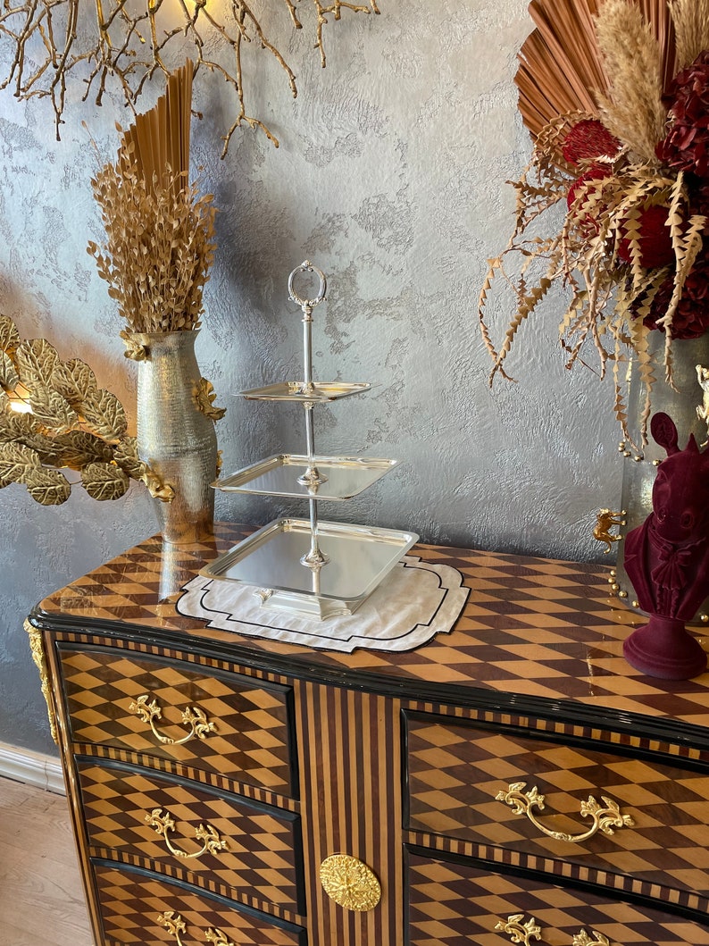 3-tier Tray Stand Square Cake Stand 3-tier Serving Tray - Etsy