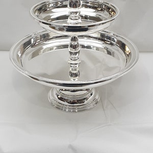 2 Tier Tray Stand | Cake Stand | 2 Tier Serving Tray | Silver Cake ...