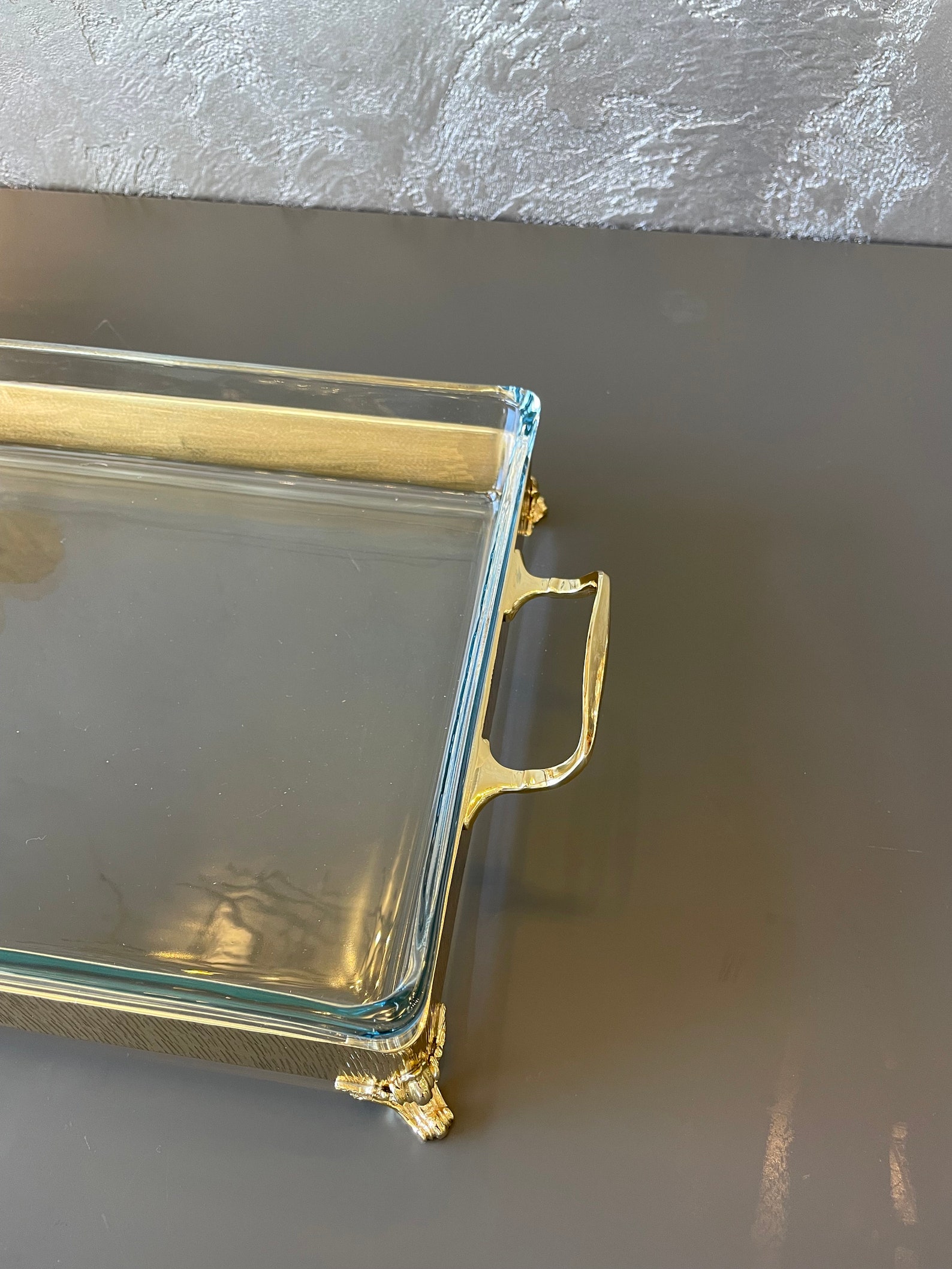 Rectangular Food Service and Presentation Stand in Gold and Silver ...