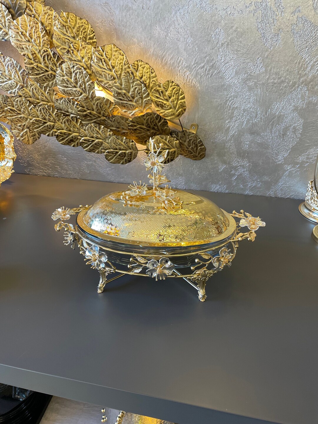 Chafing Food Warmer, Silver Plated Buffet, Gold Buffet Sets, Round ...