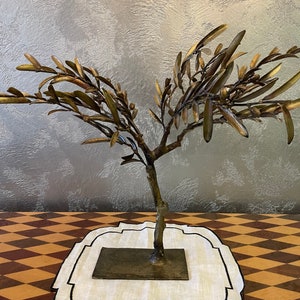 Olive Tree - Bronze Brass Olive Tree - Tumbled Olive Tree - Metal Olive ...